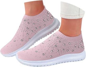 Generic Chaussures &eacute;l&eacute;gantes &agrave; enfiler pour femme - Chaussures de sport plates et tendance - Pour lext&eacute;rieur, la marche, le fitness, les infirmi&egrave;res - Chaussu