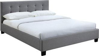 Miliboo Miliboo - Lit 2 places 160x200 cm en tissu gris capitonné marquise