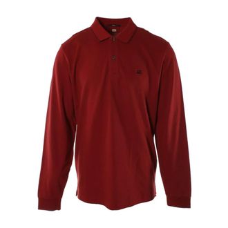 C.P. Company C.p. Company, Homme, Tops, Rouge, Taille: 2XL Polo Slim Fit &agrave; Manches Longues en Piqu&eacute; Stretch
