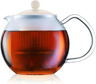 Bodum 1823-01 Assam Théière à Piston avec Anse Couvercle et Filtre Plastique/Verre Noir 0.5 L