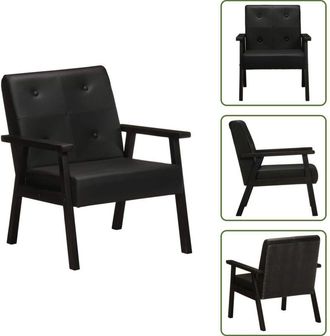 vidaXL The Living Store Sessel Schwarz Echtleder - Echtleder