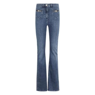Elisabetta Franchi Blaue Schlaghose mit Hoher Taille - - Jeans - Damen - Blau - W27