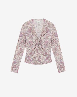 Isabel Marant Top Zekia - Femme - &Eacute;cru-violet - Taille34 - Marant &Eacute;toile