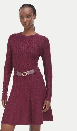 Guess Strickkleid W6BK64 Z1569 Dunkelrot Regular Fit