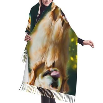 Generic Chien Golden Retriever Femme Scarf Avec Gland Ch&acirc;le &Eacute;l&eacute;gant &Eacute;charpe Pour Soir&eacute;e Mariage Cadeau Automne