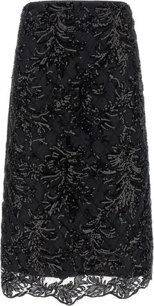 Le Twins jupe mi-longue Giulia à sequins - Noir