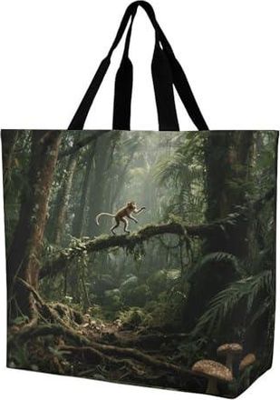 Generic Plantes Tropicales Singe Sac Cabas R&eacute;utilisable Sacs Grand Sac A Main Femmes Pour Voyage Plage Universit&eacute;