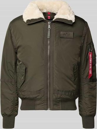 Alpha Industries Bomberjacke mit Label-Patch und Kentkragen