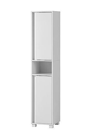 Schildmeyer Hochschrank Dex 155115, weiß matt, 32,6 x 33 x 164,7 cm