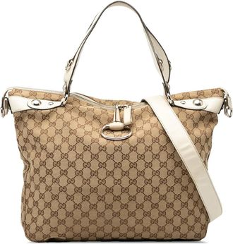 Gucci Hobo Bags - Large GG Canvas Icon Bit Satchel - Gr. unisize - in Braun - f&uuml;r Damen
