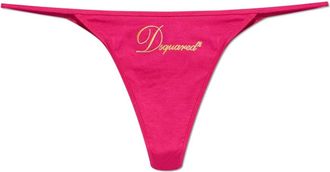 Dsquared2 Femme, Sous-v&ecirc;tements, Rose, Taille: 46 FR Culottes avec Logo Brod&eacute;