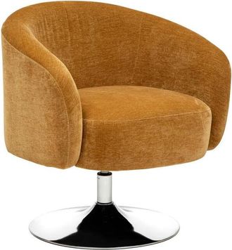 Atmosphera Atmosphera - Fauteuil Pivotant Velours Edith 73cm Ocre