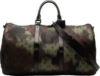 Louis Vuitton Weekender - Monogram Camouflage Nylon Keepall Bandouliere 50 - Gr. unisize - in Gr&uuml;n - f&uuml;r Damen