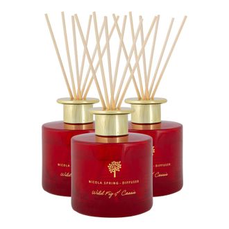 Nicola Spring Reed Diffusors - Luxus-Haus-Badezimmer-Duft-Parf&uuml;m-6-Reeds - 200ml - Wild Fig. & Cassis - Pack mit 3