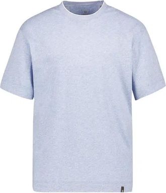 Boggi Milano Herren T-Shirt blau Baumwolle meliert