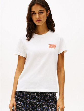 Tommy Hilfiger T-shirt à col ras-du-cou et logo lettre bulle