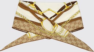 Gucci Ceinture en soie avec imprim&eacute; Monogram GG et d&eacute;tail Mors
