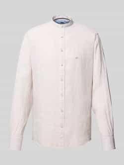 Fynch-Hatton Slim Fit Leinenhemd mit Stehkragen