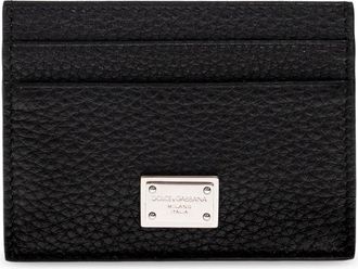 Dolce & Gabbana Porte-cartes en cuir avec logo - Homme - Accessoires - Noir - Taille: ONE Size