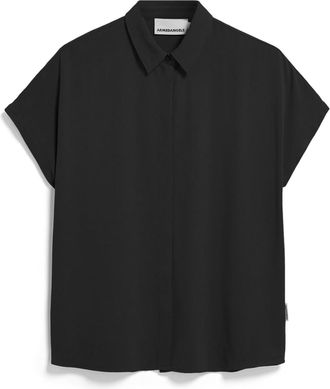 Armedangels Damen Bluse aus LENZING ECOVERO Viskose LARISAANA Blouse Relaxed Fit Black