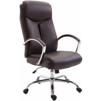 Clp Chaise de bureau &eacute;l&eacute;gante avec session ergonomique en cuir &eacute;cologique et accoudoirs diff&eacute;rentes couleurs Couleur : marron