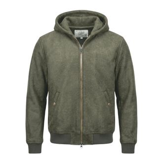 Bl'ker Victory Bomberjacke aus gewalkter Wolle - - Jackets - Herren - Gr&uuml;n - L