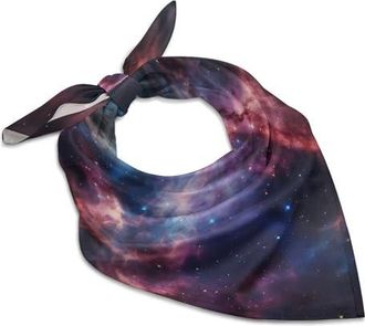 Generic Écharpe carrée en soie légère avec nébuleuse galaxie - Univers spatial - Écharpe pour cheveux respirante - Cadeau pour femme et homme, multicolore, 60