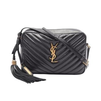Saint Laurent Pre-owned Sac bandouli&egrave;re en cuir LOU Monogram - Femme - Pre-owned - Noir - Taille: ONE Size