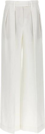 Brunello Cucinelli Femme, Pantalons, Blanc, Taille: 38 FR Sartorial Wide Pantalons