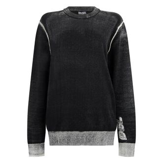 Diesel Pull &agrave; d&eacute;tails contrastants - Homme - Pulls - Noir - Taille: S