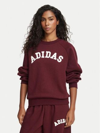 adidas Sweatshirt Adidas Damskie 3-Stripes Crew KU0327 Dunkelrot Loose Fit