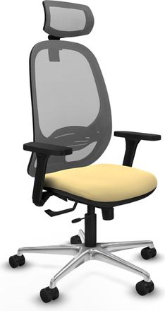 Piqueras y Crespo 24-Stunden-Stuhl mit 3D-Armen, h&ouml;henverstellbare Lendenwirbelst&uuml;tze und h&ouml;henverstellbares Kopfteil und Neigungsverstellung. Ausgestattet mit Syncro/T