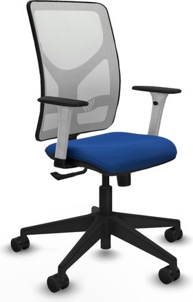 Piqueras y Crespo B&uuml;rostuhl, blau mit wei&szlig;en und schwarzen Armlehnen, h&ouml;henverstellbare Lendenwirbelst&uuml;tze, ausgestattet mit Sincro 3 Positionen und Schneideschaum, Wei