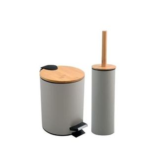 Spirella Set Treteimer 5L & Toilettenb&uuml;rste Adonis Taupe