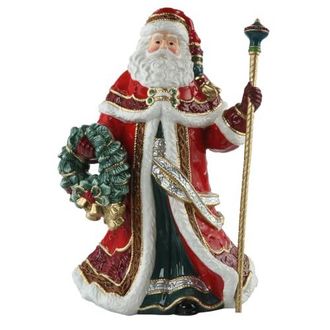 GOEBEL Figur Santa mit Kranz und Stab - Fitz & Floyd Xmas