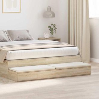 vidaXL Tiroirs de lit avec tiroir Ch&ecirc;ne sonoma 140 x 36.5 x 16.5 cm Vidaxl