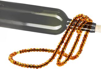 Generic Arbeitsplatte mit Weinhalter aus Perlen, Weinregal mit Perlenkette, Weinregal mit Metallkette und Edelsteinkette, Rotweinflaschenhalter