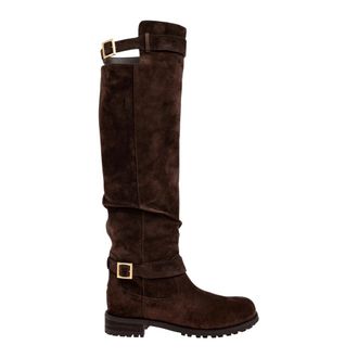 Jimmy Choo London Biker KB Kniehohe Stiefel - - Shoes - Damen - Braun - 40 EU