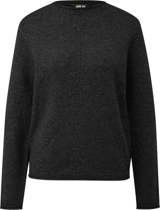 QS by s.Oliver Pullover in Melange Optik mit Rollkanten