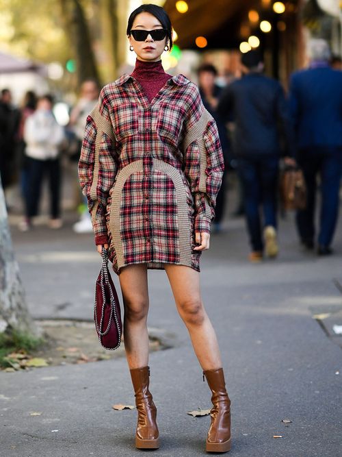 robe chemise carreaux