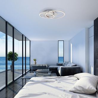 Briloner home24 LED-Deckenleuchte Frame 40 x 8 x 52cm Silber Material: Metall, Kunststoff Metallart: Aluminium Oberfl&auml;che Metall: Lackiert LED LED-Platine