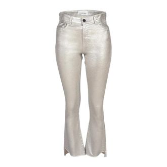 Liviana Conti Femme, Jeans, Gris, Taille: W27 Jean &Eacute;vas&eacute; M&eacute;tallis&eacute;