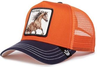 Goorin Brothers Bronco Fan The Wild Ride Horse Cheval Orange Bleu Casquette de Camionneur Ajustable