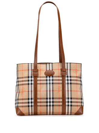 Burberry 20th Century Haymarket Check Canvas Tote Bag - Braun