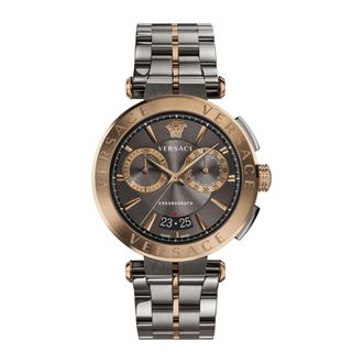 Versace Chronograph Stahlarmband Grau Bronze Uhr - - Accessories - Herren - Mehrfarbig - ONE SIZE