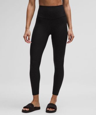 lululemon Align Hose mit hohem Bund f&uuml;r Frauen - 63,5 cm - Gr&ouml;&szlig;e 2 in Leopard Daisy Emboss Black