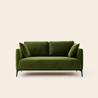 Madura Canap&eacute; 2 Places Odelle Velours vert olive - VERT