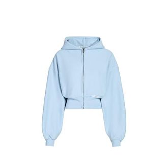 Alexander Wang Cotton Short Hoodie - Blau