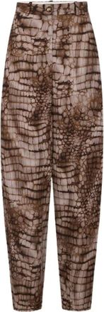 Elisabetta Franchi Femme, Pantalons, Brun, Taille: 36 FR Wide Pantalons