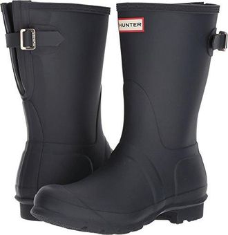 Hunter Bottes courtes en caoutchouc r&eacute;glables &agrave; larri&egrave;re pour femme - Bleu marine, bleu fonc&eacute;, 36 EU